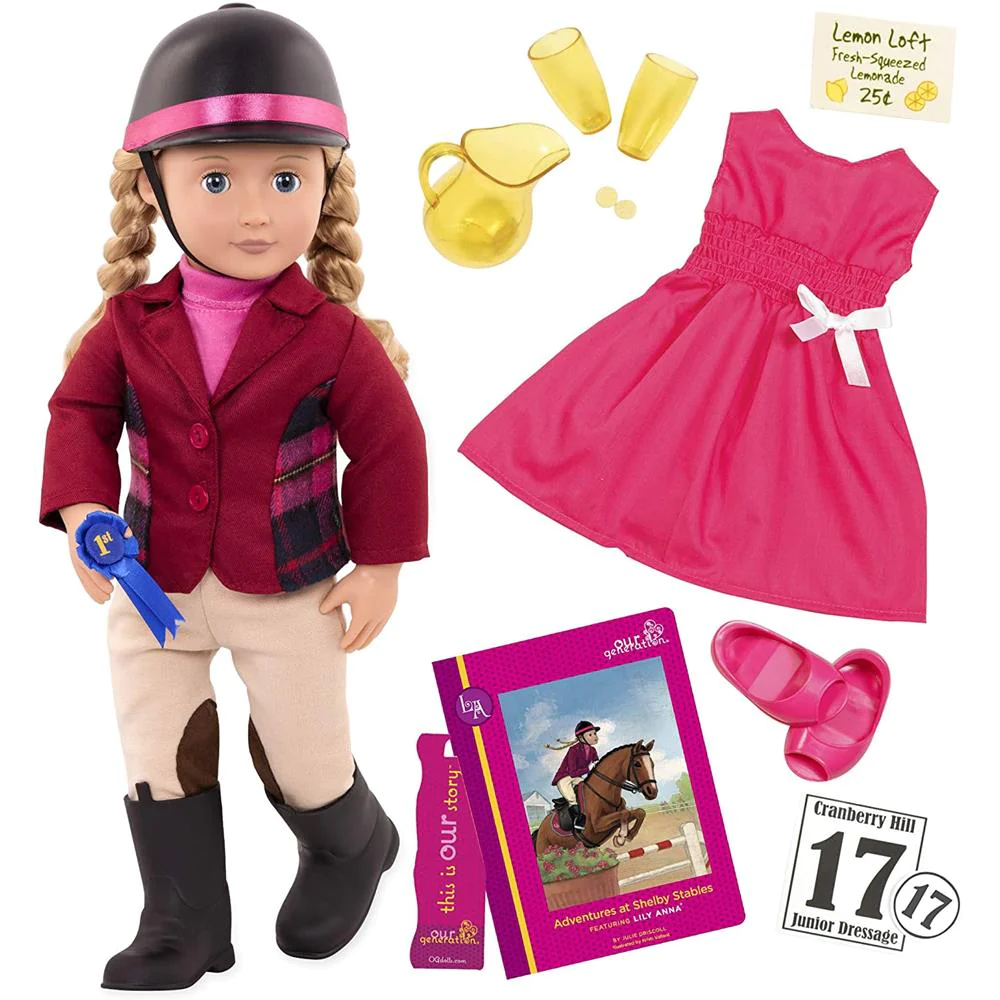 Kukulla Lilly Anna me veshje dhe libër kalërimi - Hamleys